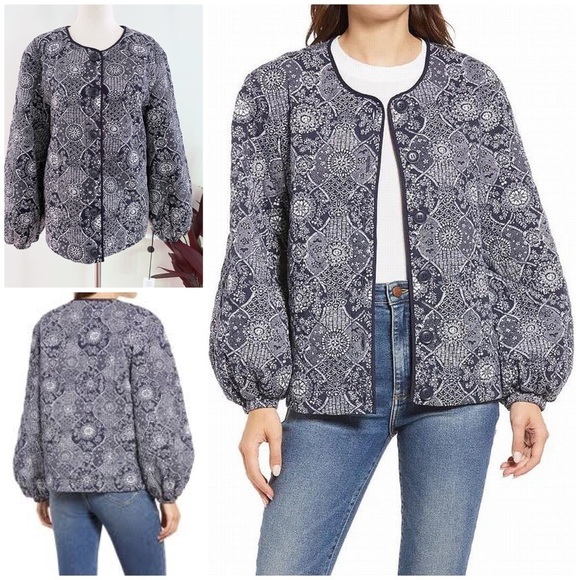 Treasure & Bond | Jackets & Coats | Nwt Treasure Bond Blue Patchwork ...